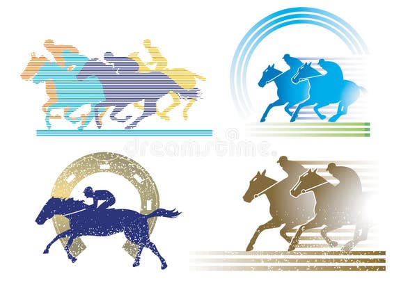 4 horse race characters stock vector. Illustration of racetrack - 24491178