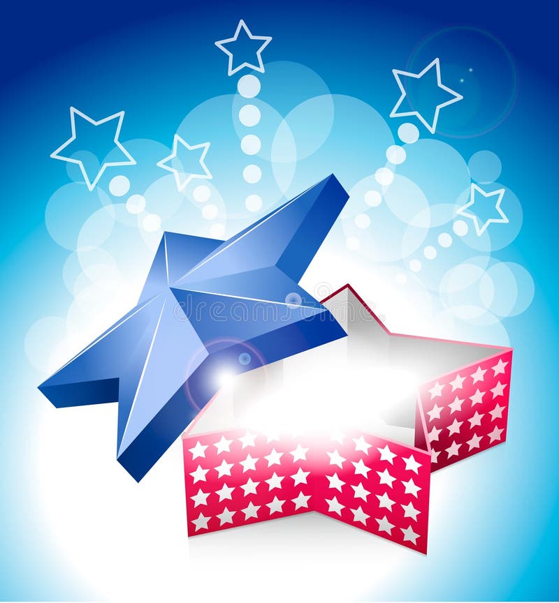 4 july star box with stars stock vector. Illustration of blue - 25189641