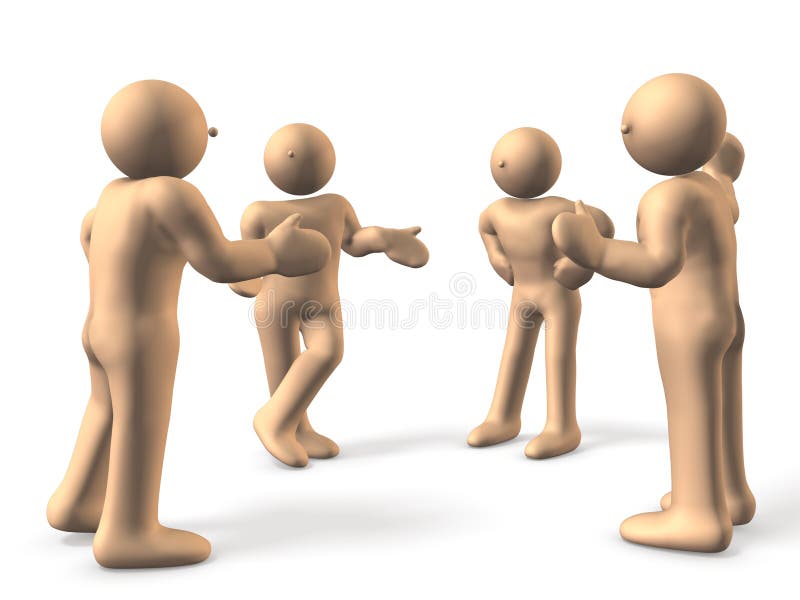 4 Leute Sind Eifrig Zu Behandeln. Stock Abbildung - Illustration von ...