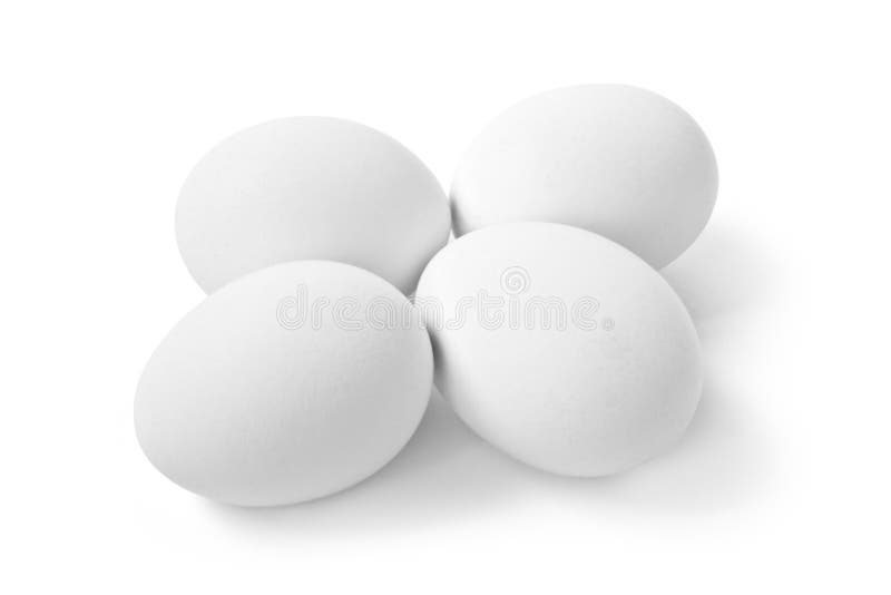 4 œufs blancs isolés image stock. Image of objets, isolement - 11348985