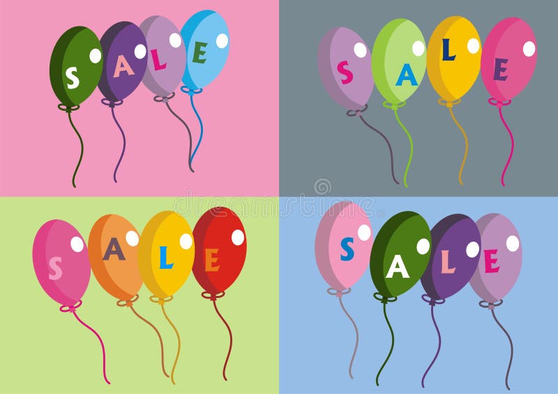 4 Sale Balloons stock vector. Illustration of ballon - 16965990