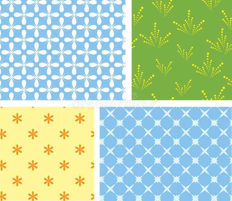 4 Vector Seamless Geometrical Textures Stock Vector - Illustration of ...