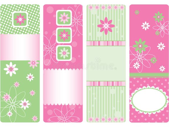 4 vertical tags stock vector. Illustration of floral, graphic - 9224463