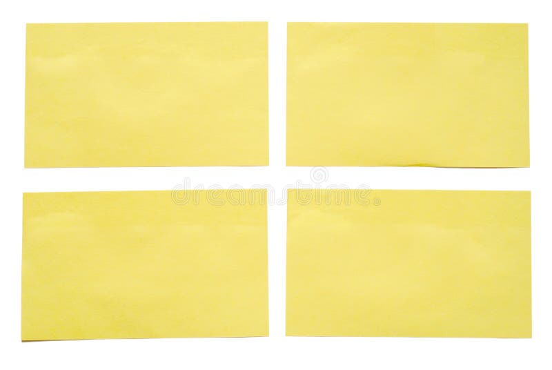 4 yellow notes. stock photo. Image of post, message, shape - 2514942