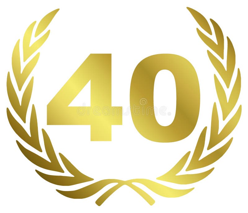 Lauwerkrans 40 Jaar vector illustratie. Illustration of prijs - 9210872