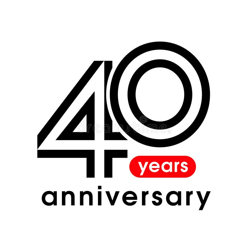 40 Years Anniversary Vector Icon, Logo. Graphic Design Element Stock ...
