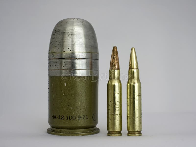 40mm Grenade & 7.62mm Bullet Stock Image - Image of army, grenade: 15454049