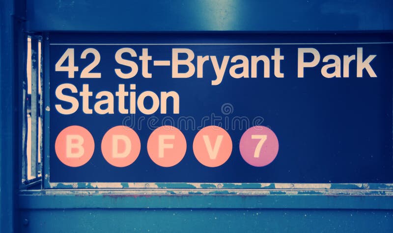 42 St Bryant Park Station Sign Stock Photo - Image of manhattan ...