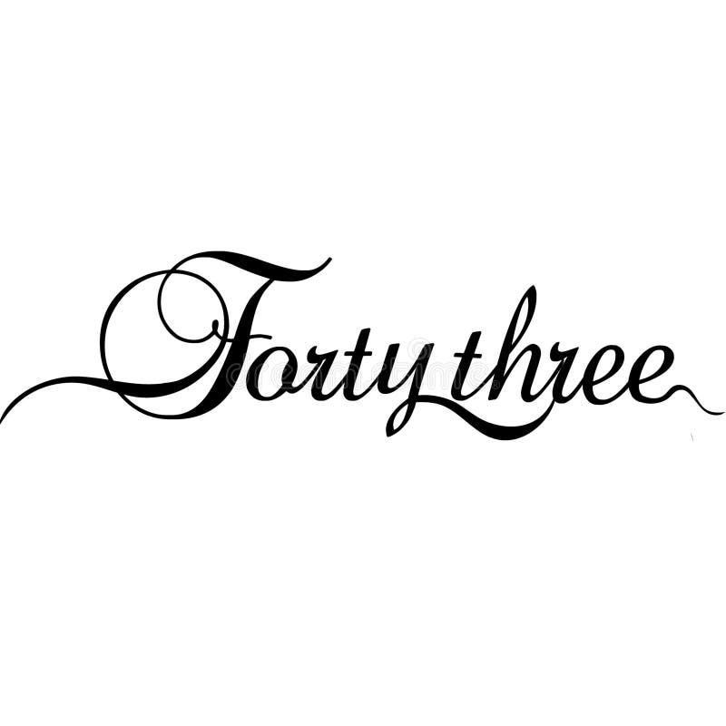 43 in Isolated Cursive Letters Stock Illustration - Illustration of ...