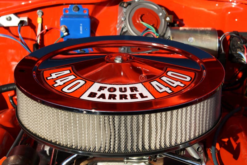 440 Four Barrel Engine Royalty Free Stock Photo - Image: 12698775