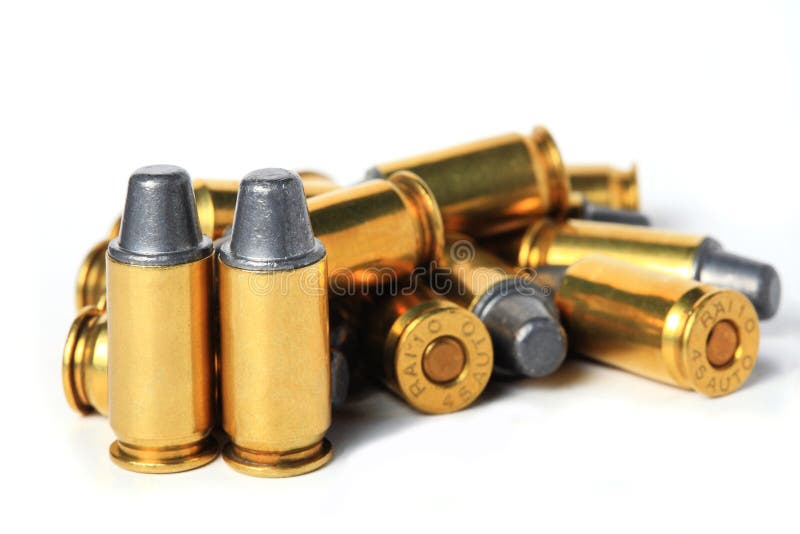 Cartucho Do Acp De 45 Calibres Foto de Stock - Imagem de metálico ...