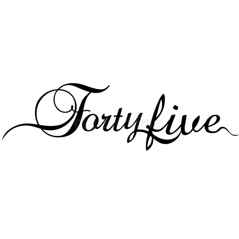 45 in Isolated Cursive Letters Stock Illustration - Illustration of ...