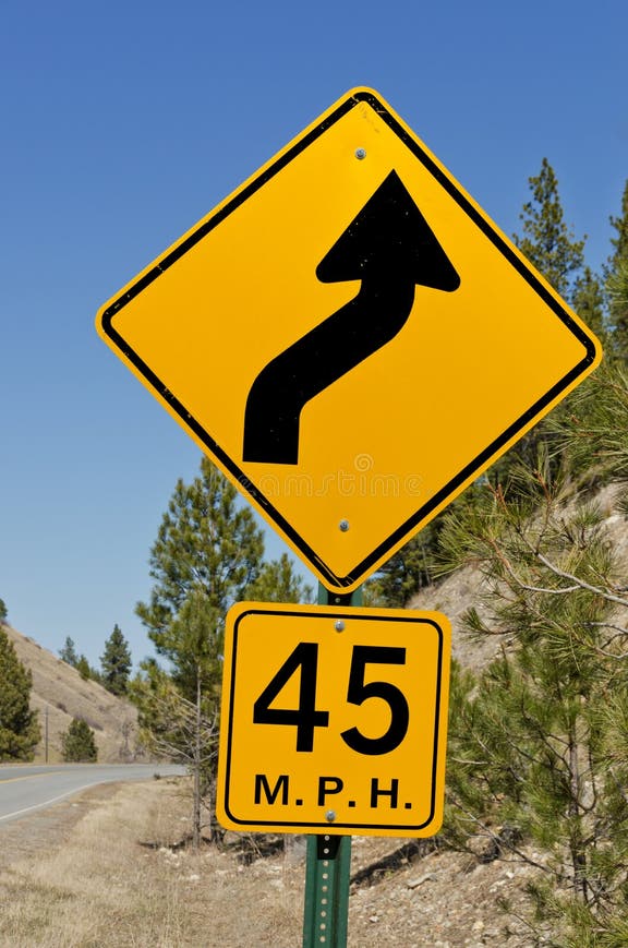 204 Warning Signs Curves Road Stock Photos - Free & Royalty-Free Stock ...