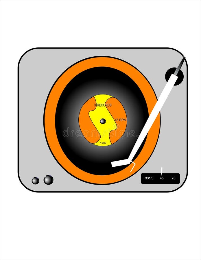 45rpm record player stock illustration. Illustration of disk - 14921540