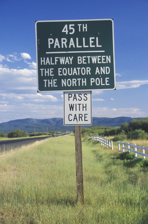 45th Parallel sign stock photo. Image of pole, passing - 26284534