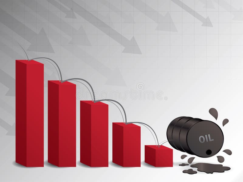 4Oil Drum is Falling from the Red Graph. Oil Price Fall Illustration ...