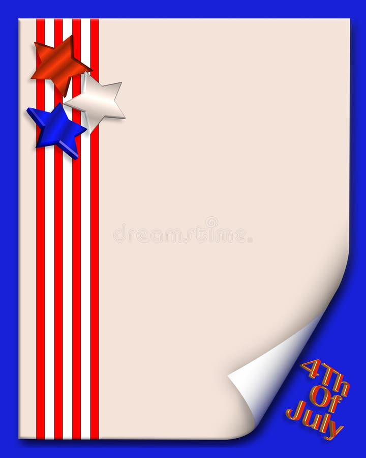 4th of July Background or Border Stock Illustration - Illustration of ...