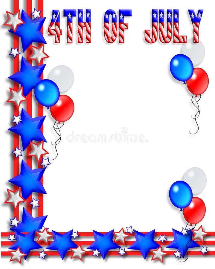 4th of July Border stock illustration. Illustration of white - 5021326