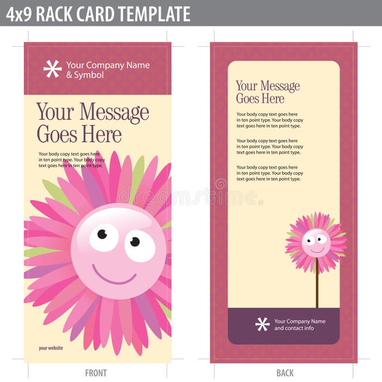 4x9 Rack Card Brochure Template Stock Vector - Illustration of female ...