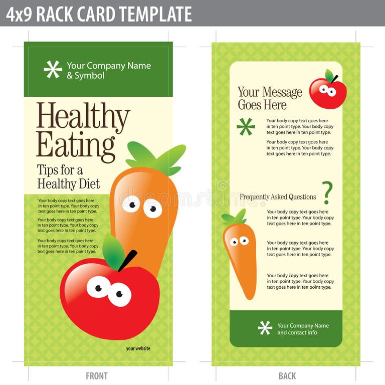 4x9 Rack Card Brochure Template Stock Vector - Illustration of ...