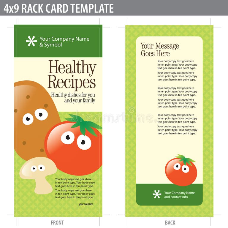 4x9 Rack Card Brochure Template Stock Vector - Illustration of cooking ...