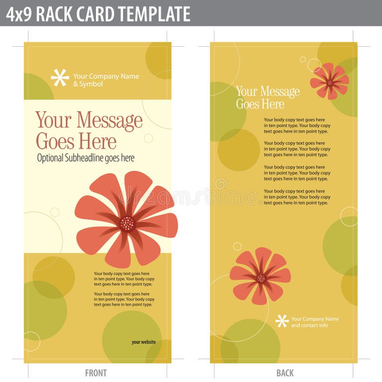 4x9 Rack Card Brochure Template Stock Vector - Illustration of drawing ...