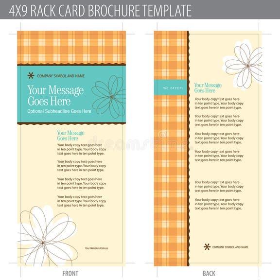 4x9 Rack Card Brochure Template Stock Vector - Illustration of holiday ...
