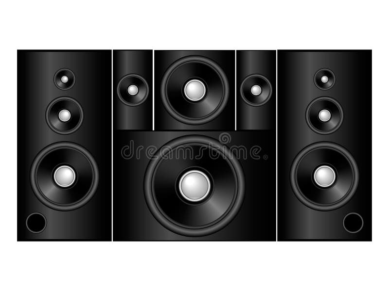 5. 1 sound system stock vector. Illustration of surrounding - 24471651