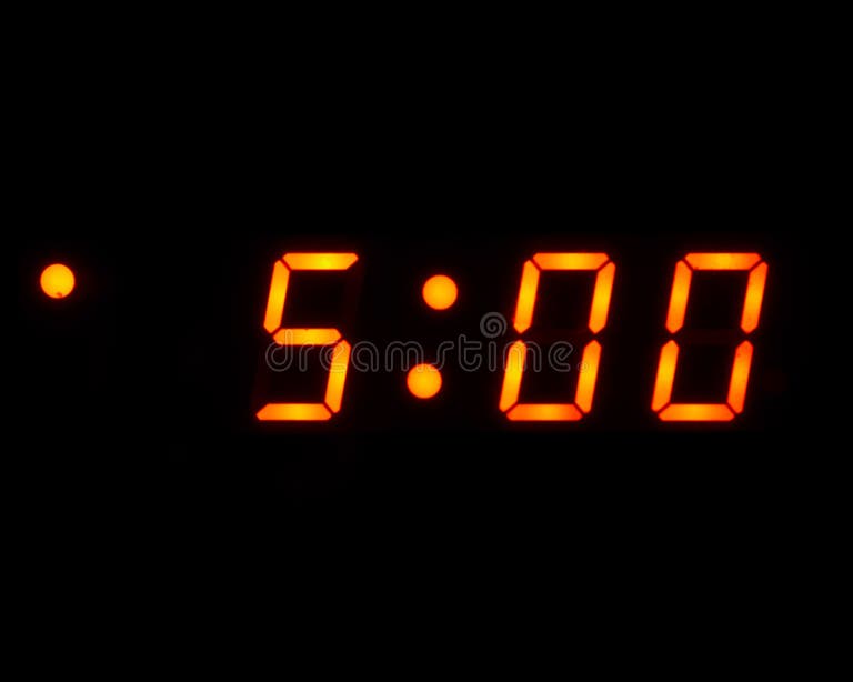 5 am Digital Clock (isolated) Stock Photo - Image of wait, schedule: 264182