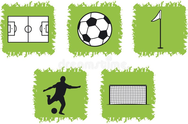 5 Icone E Simboli Del Calcio Illustrazione di Stock - Illustrazione di ...