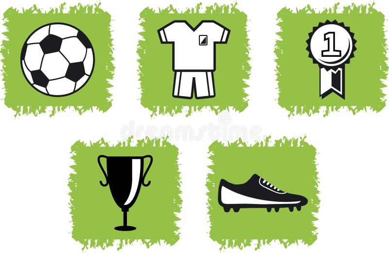 5 Icone E Simboli Del Calcio Illustrazione di Stock - Illustrazione di ...