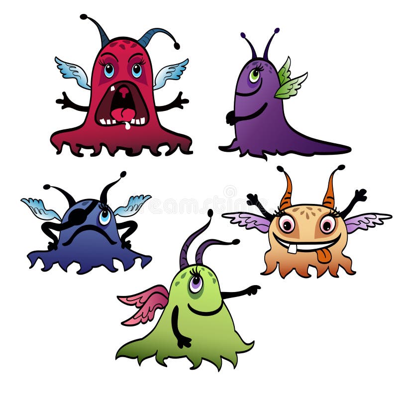 5 monsters stock illustration. Illustration of color - 21549521