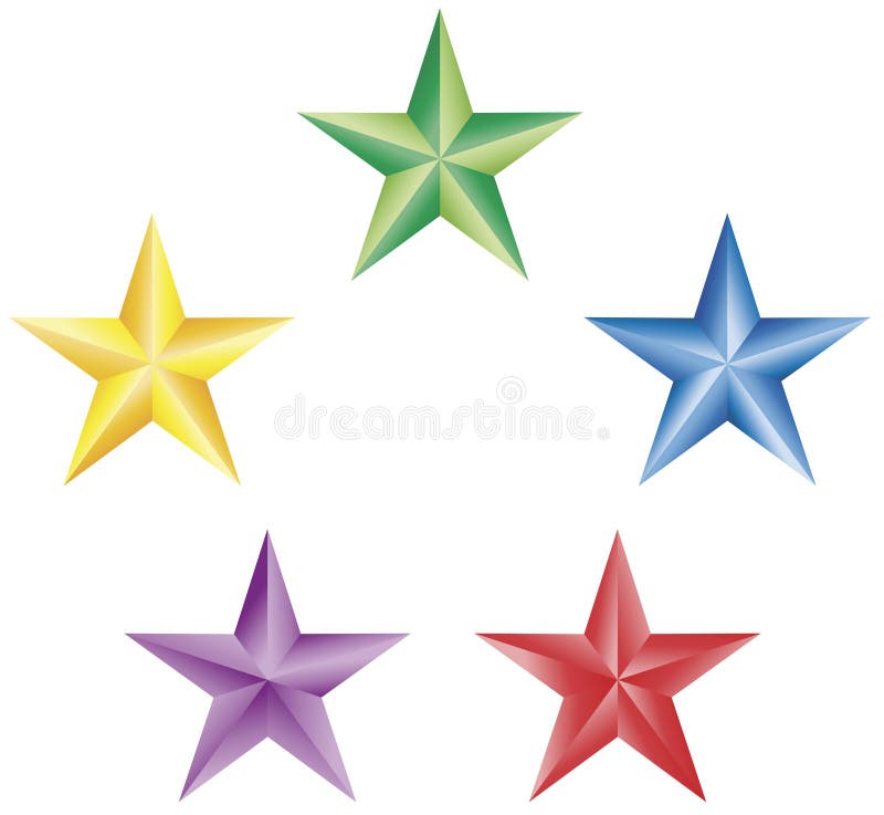 5 pointed stars stock vector. Illustration of bright, vector - 7392260