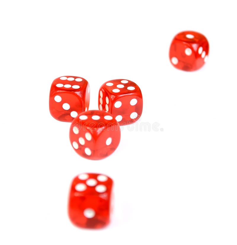 5 Red playing dices stock image. Image of lucky, leisure - 20194305