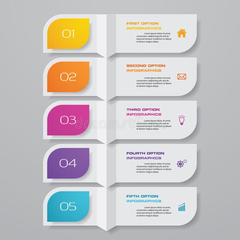 5 Steps Simple&editable Process Chart Infographics Element. Stock ...