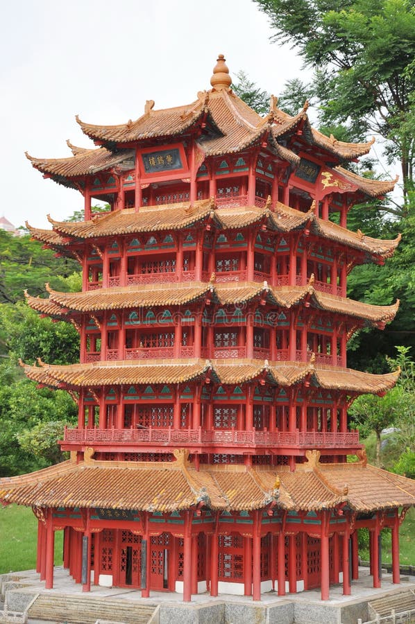 Red Pagoda stock photo. Image of architecture, stairs - 14452124