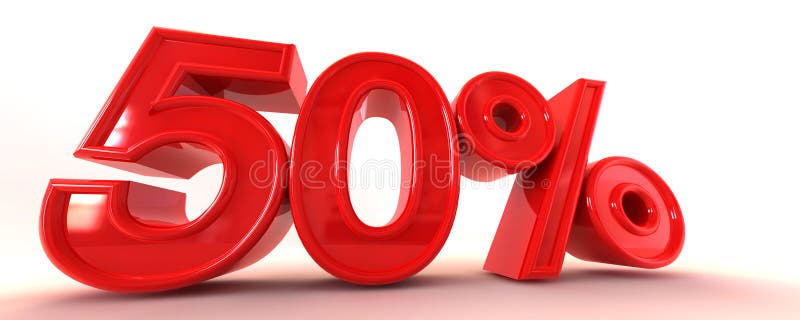 50 3D Sign stock illustration. Illustration of percentage - 7092879