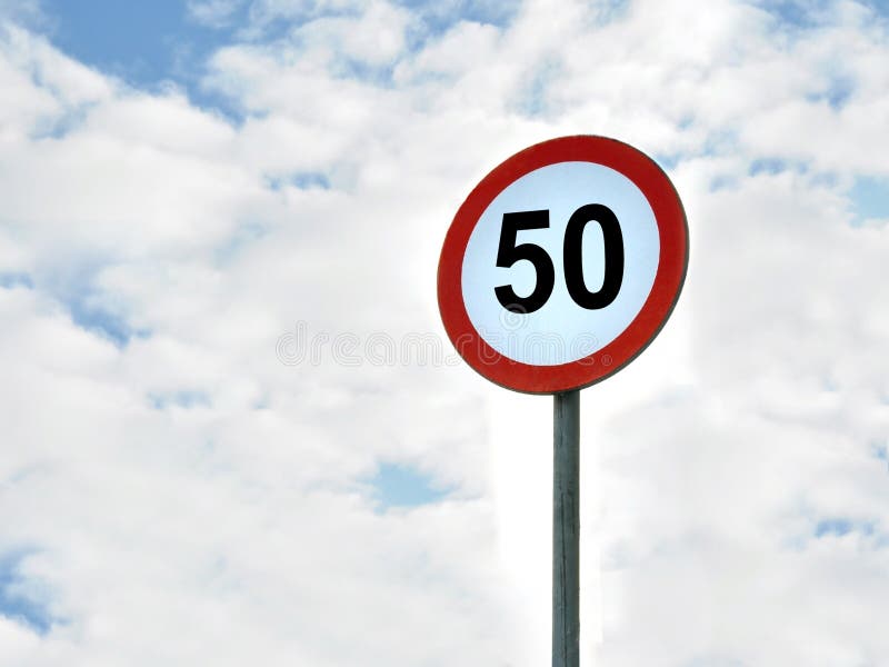 50 km/h speed limit area stock photo. Image of signal - 12989798