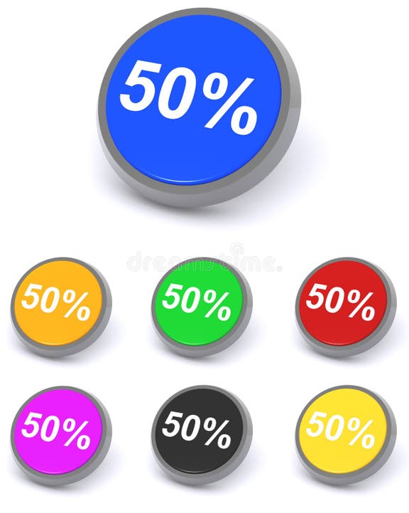 50 percent reduction stock illustration. Illustration of three - 18003577