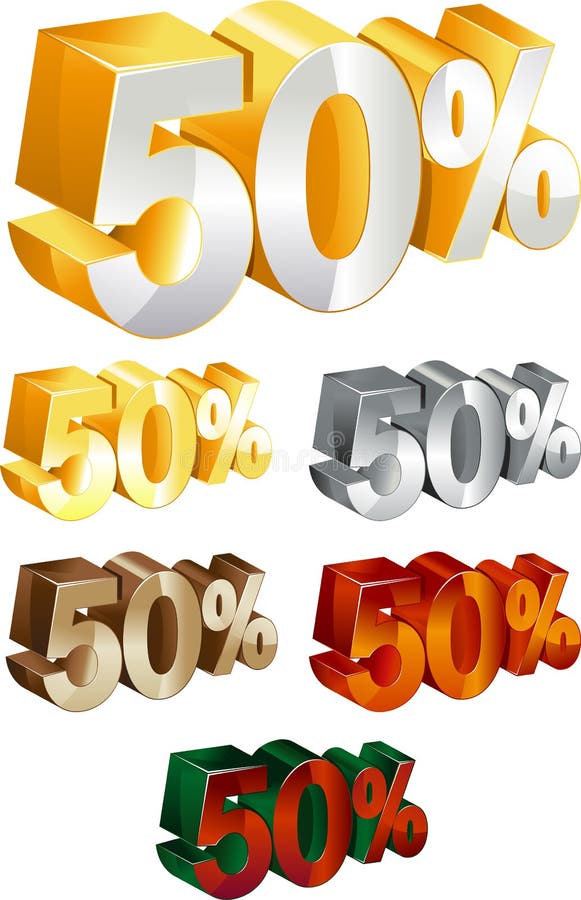 50 percent promotion stock vector. Illustration of percent - 12130489