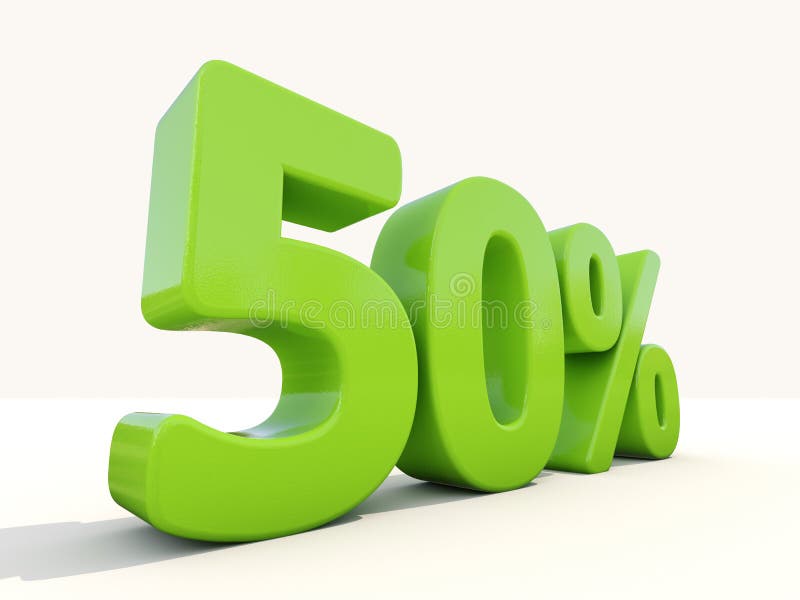 50 Percentage Rate Icon on a White Background Stock Image - Image of ...
