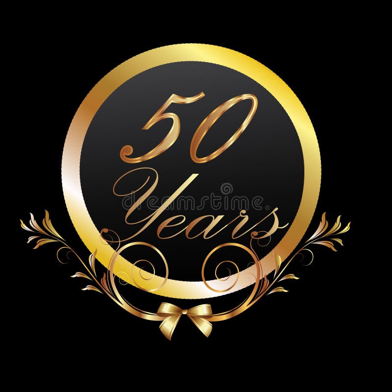 50 years gold stock vector. Illustration of 50th, celebration - 24545356