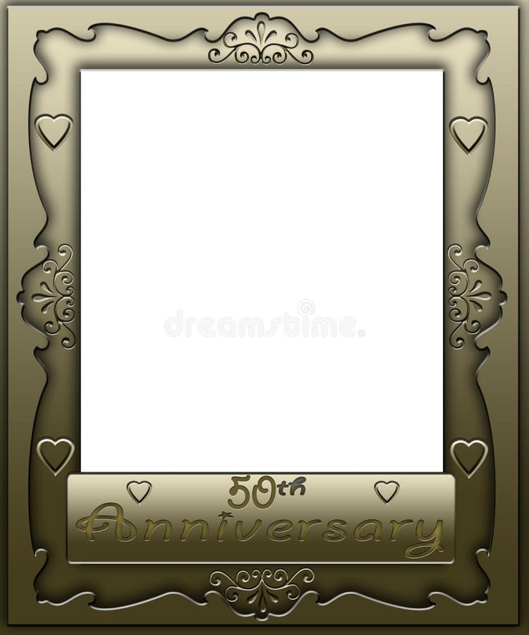 50th Anniversary Frame Border Stock Photo - Illustration of border ...
