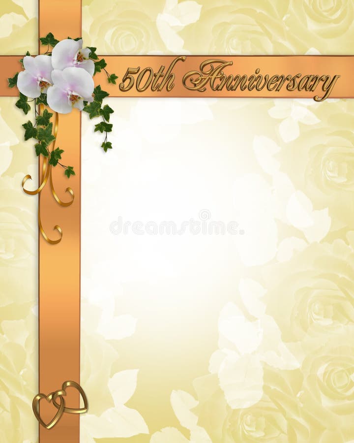 50th Anniversary Invitation Border Stock Illustration - Illustration of ...