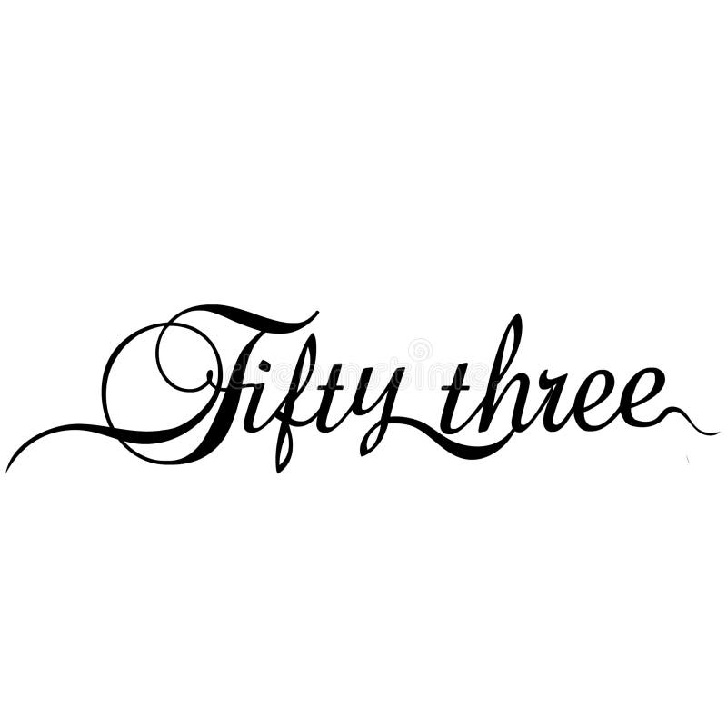 53 in Words stock illustration. Illustration of sign - 378480559