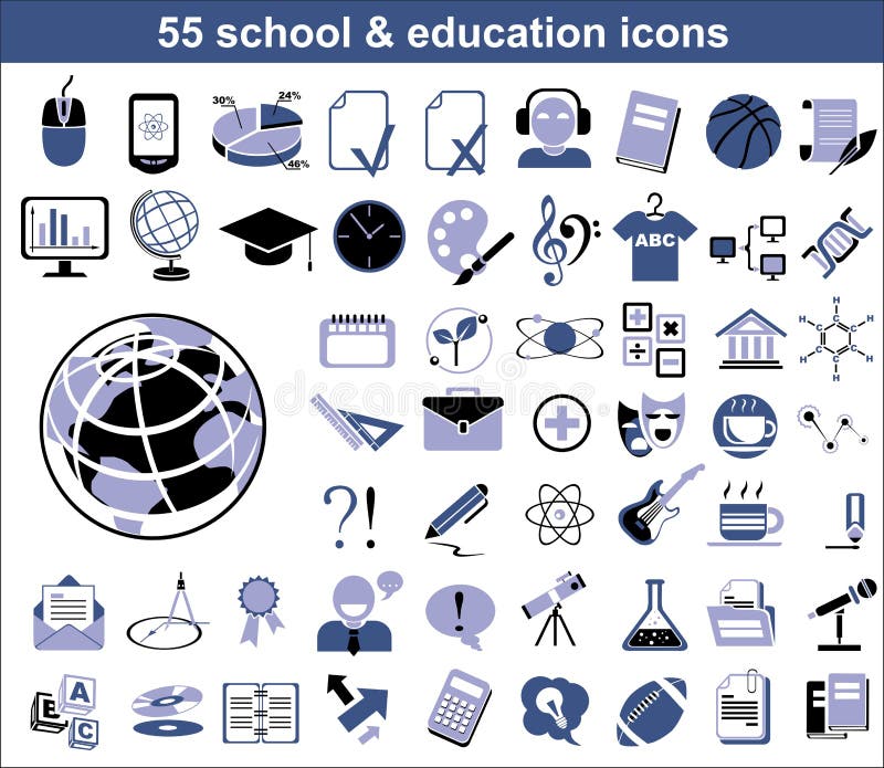 Set of School and Education Icons Stock Vector - Illustration of ...