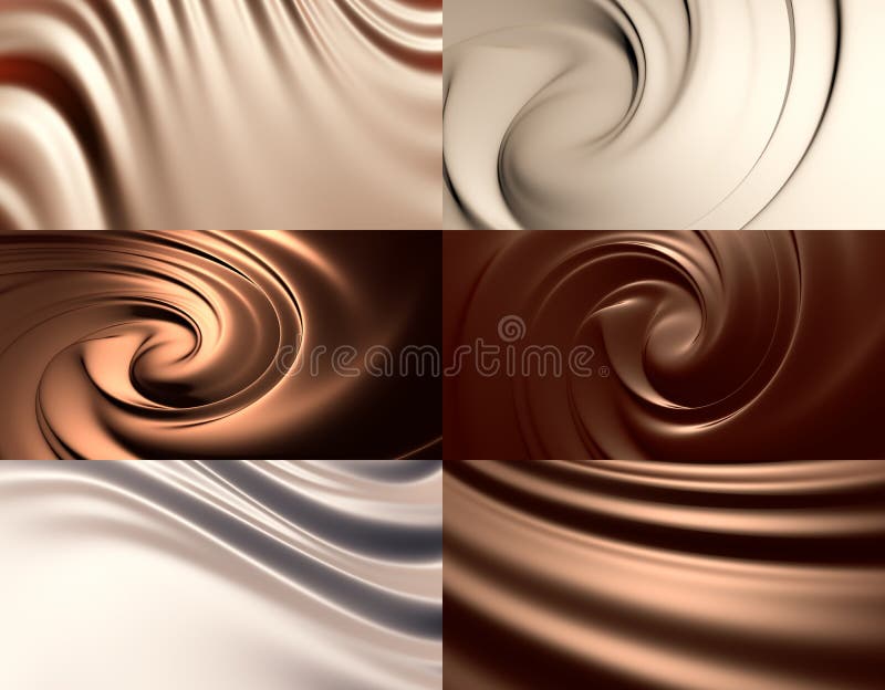 6 Abstract Chocolate Backgrounds Set Stock Illustration - Image: 18980533