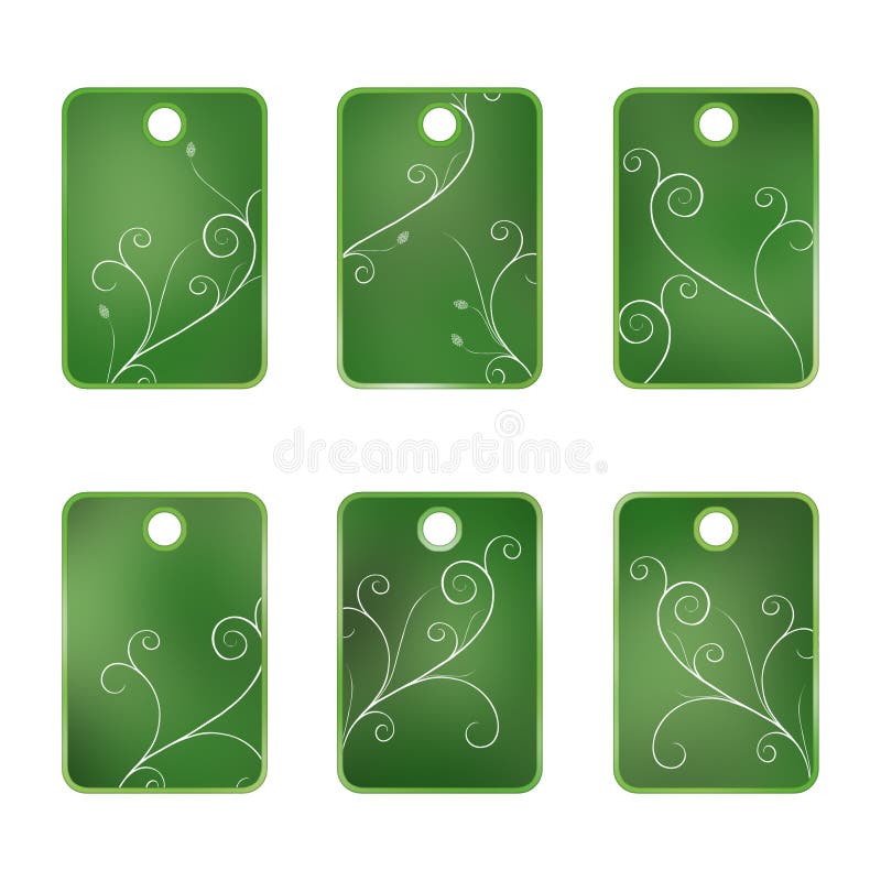 Green Tags or Labels with Flowers Stock Vector - Illustration of store ...