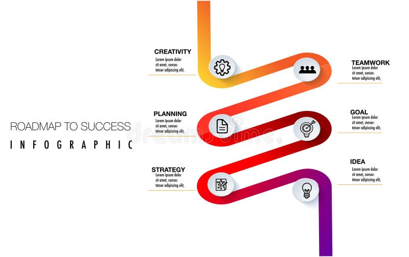 6 Steps Option of Infographic Roadmap Template Stock Vector ...