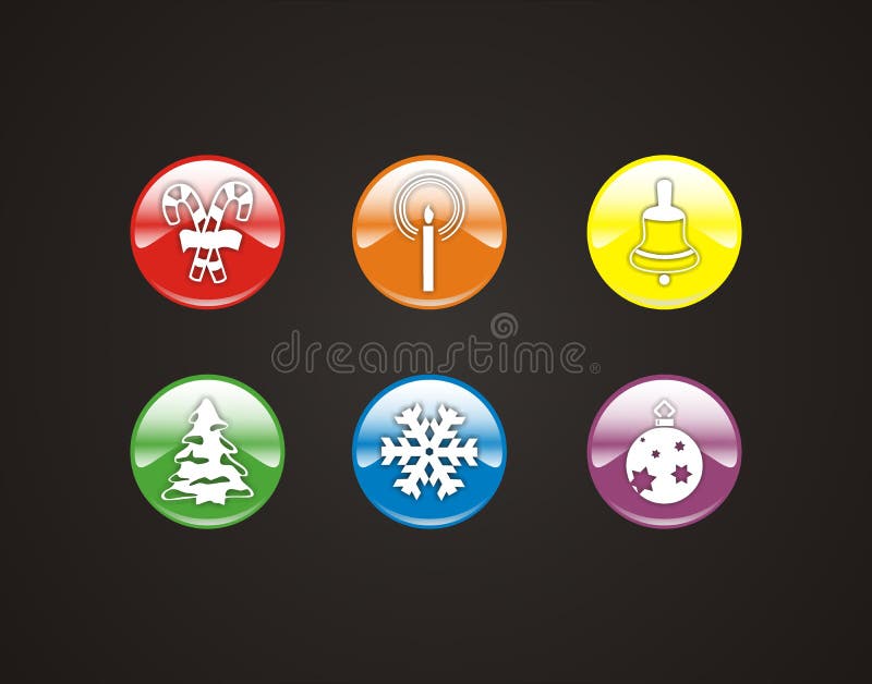 6 winter symbols and icons stock vector. Illustration of blue - 16435543
